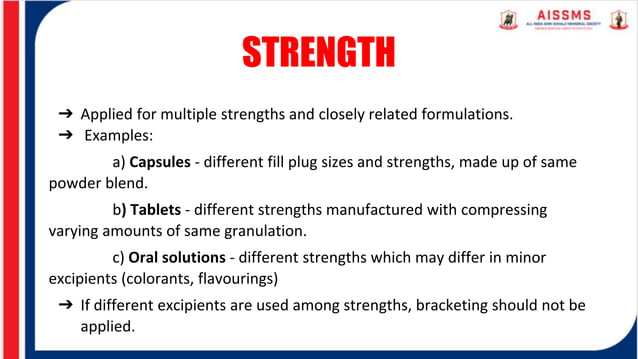 Bracketing and matrixing designs (Q1D) AISSMS College Of Pharmacy | PPT