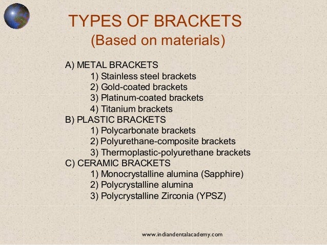 Bracket materials