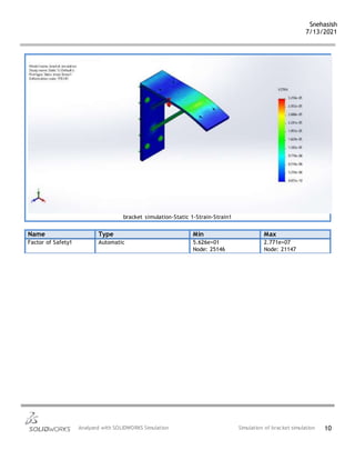 Bracket simulation static 1-1 | DOCX | Physics | Science