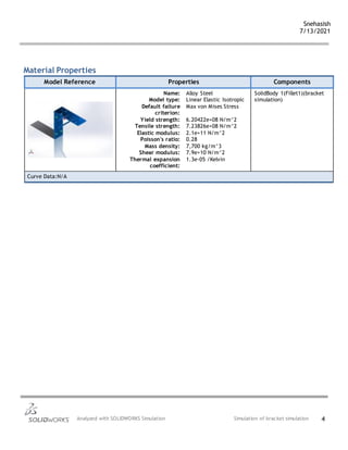 Bracket simulation static 1-1 | DOCX | Physics | Science