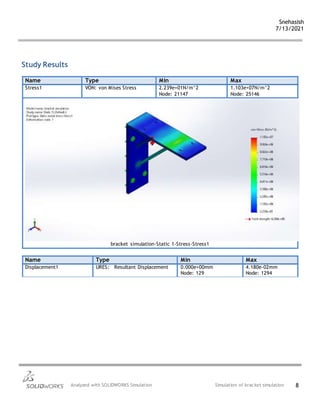 Bracket Simulation Static 1 1 Docx