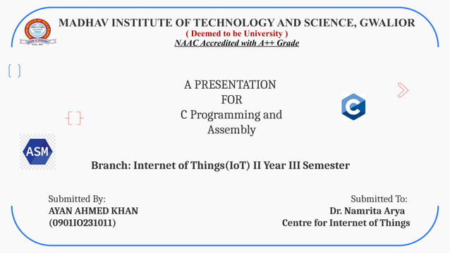 nptel c programming and assembly language | PPTX