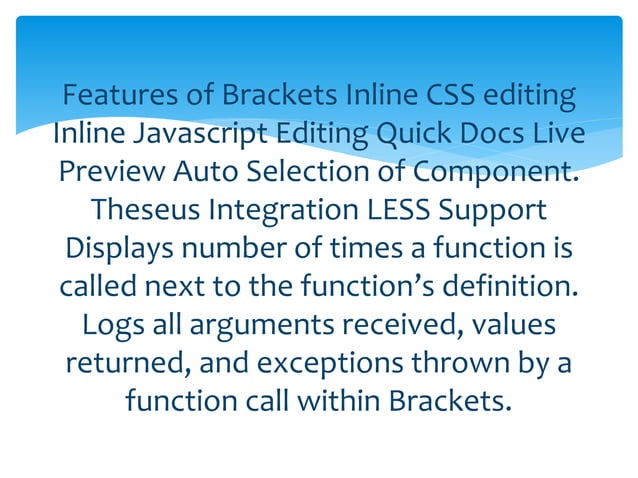 Brackets text editor | PPT