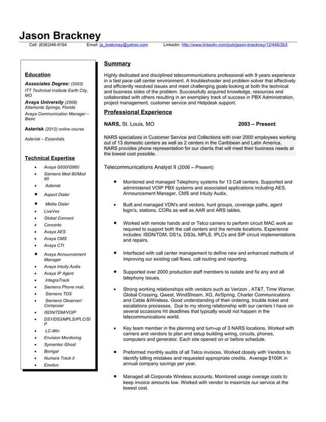 Brackney Jason Resume | DOC