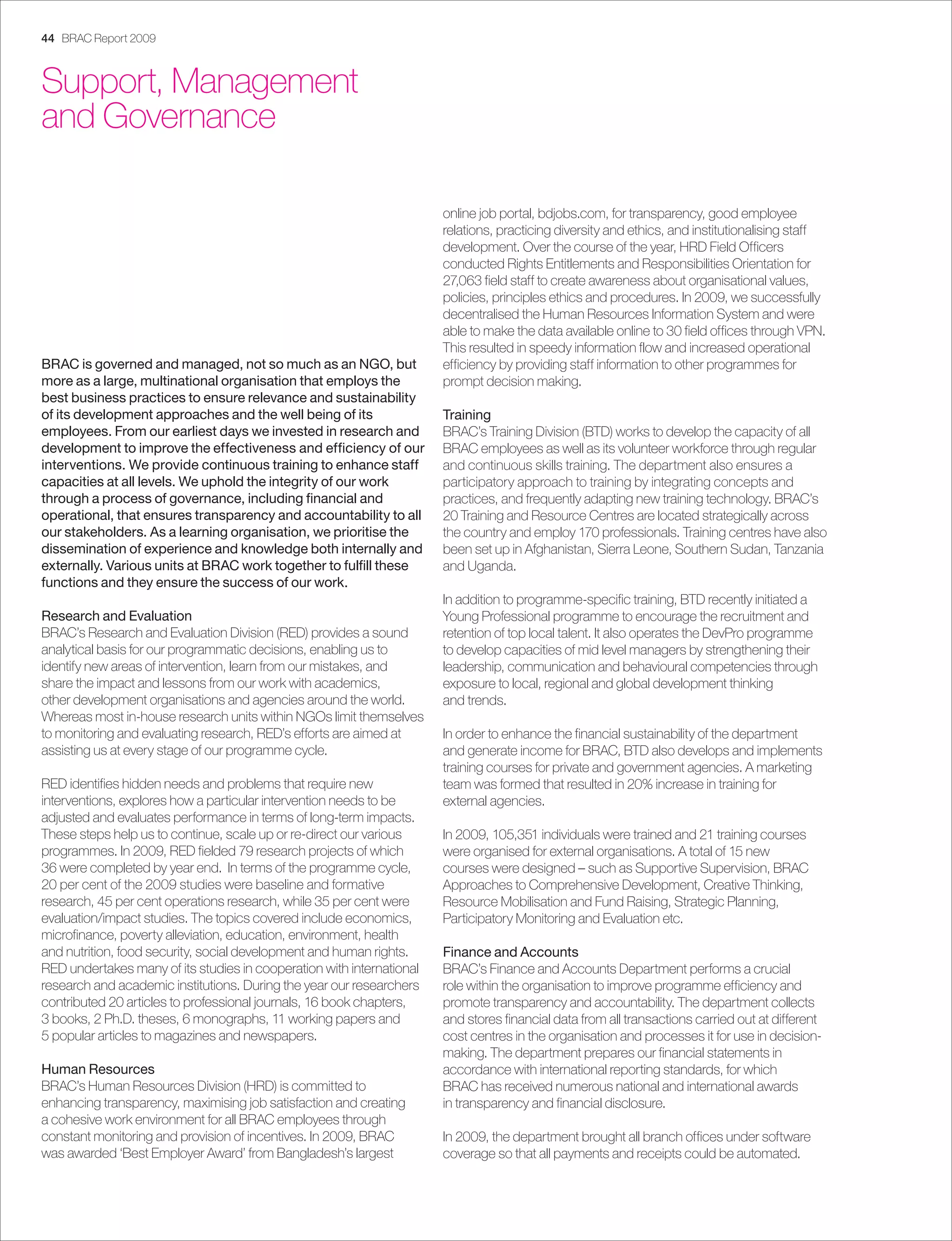 BRAC Report 2009 | PDF