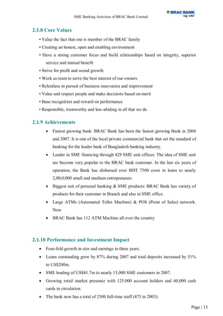 Brac sme banking activitis main body | PDF
