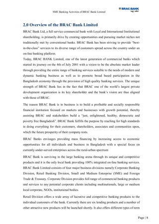 Brac sme banking activitis main body | PDF