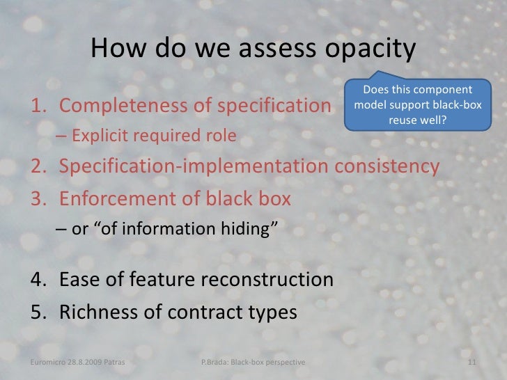 A Look at Current Component Models from the Black-box Perspective