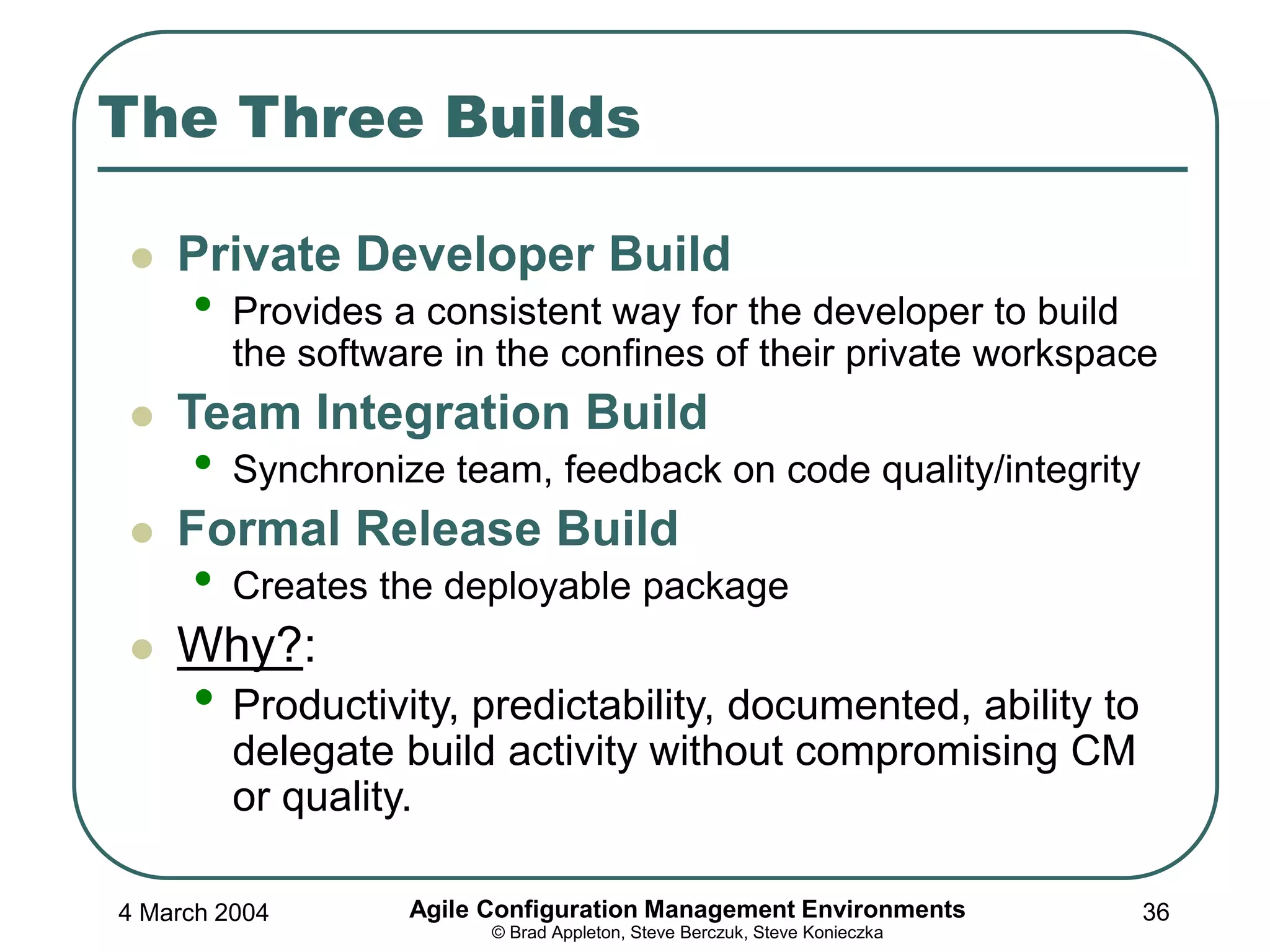 Agile Configuration Management Environments | PPT