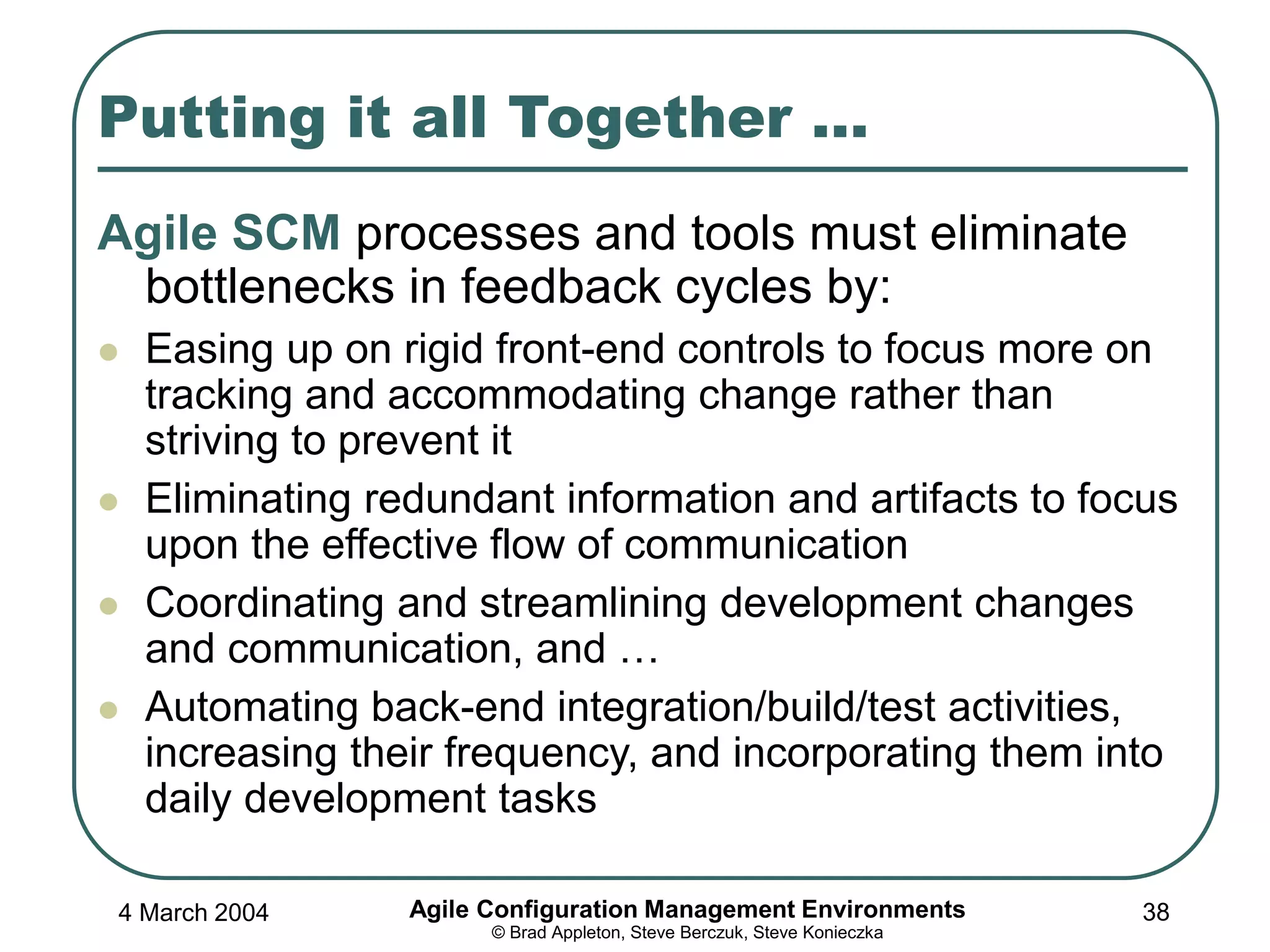 Agile Configuration Management Environments | PPT