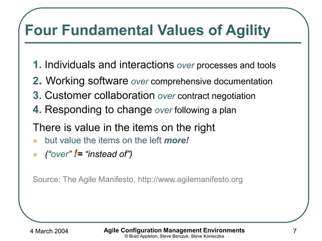Agile Configuration Management Environments | PPT