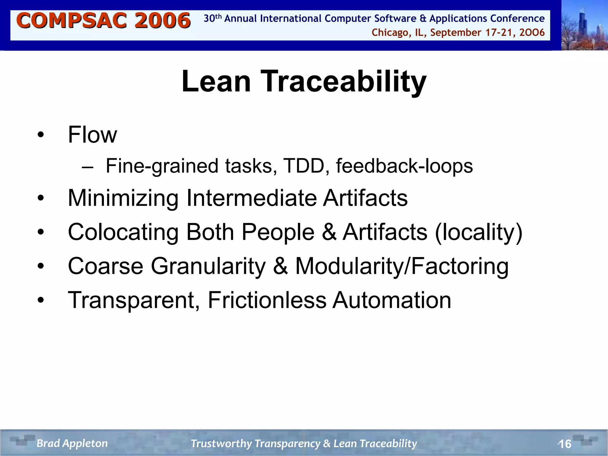 Trustworthy Transparency and Lean Traceability | PPTX
