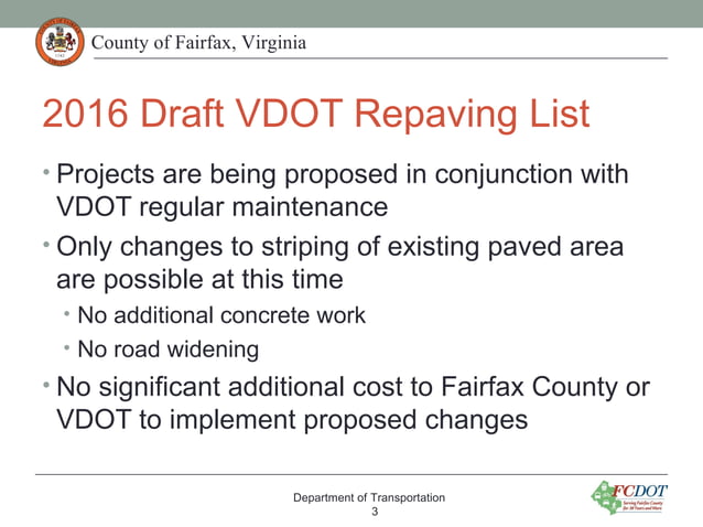 Braddock District 2016 VDOT Repaving: Complete Streets-Improving ...