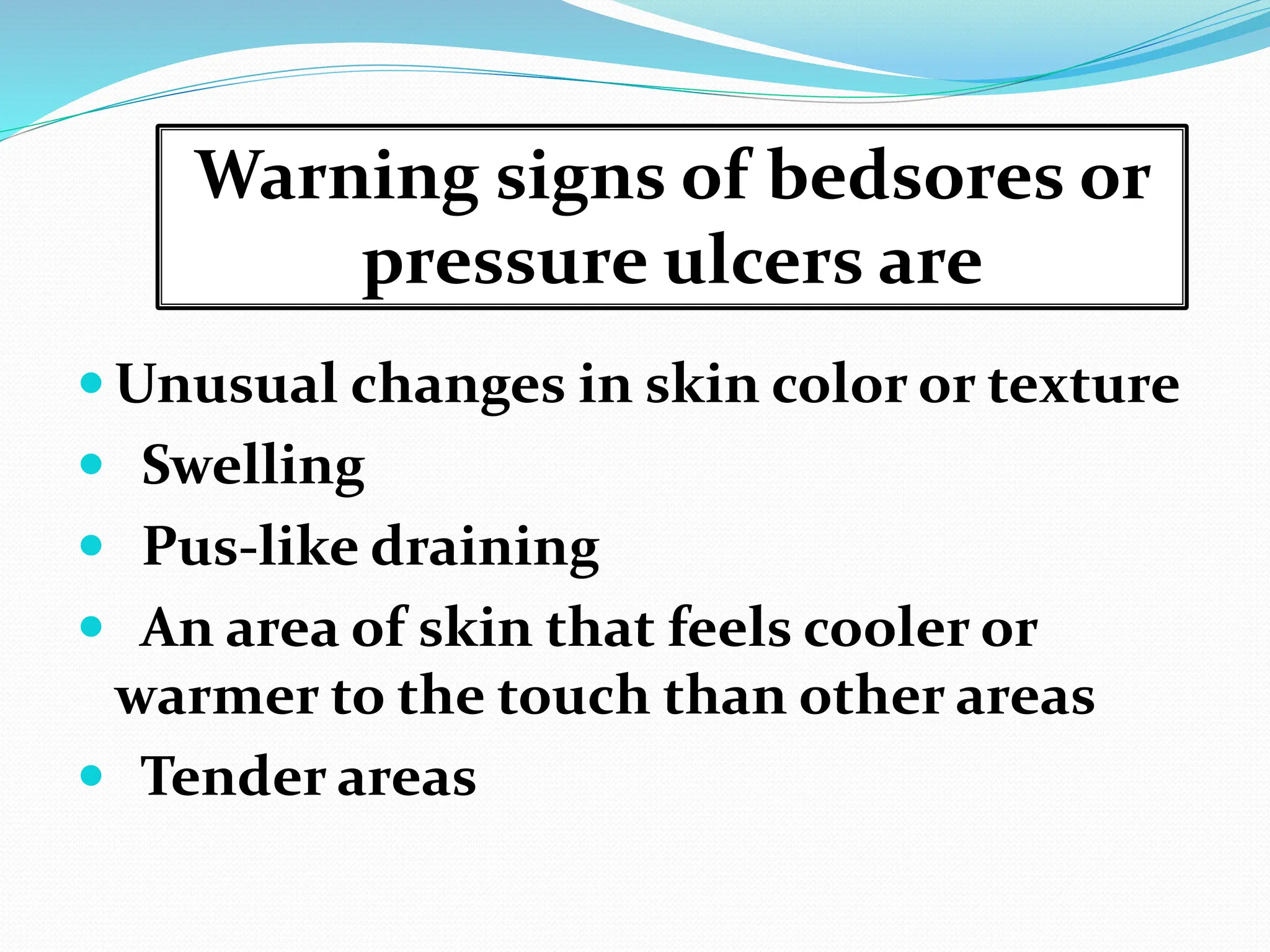 Definitions Pressure ulcers: Nursing home providers were asked the ...