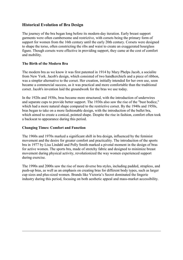 Bra Design: An In-Depth Exploration of Functionality, Comfort, and ...