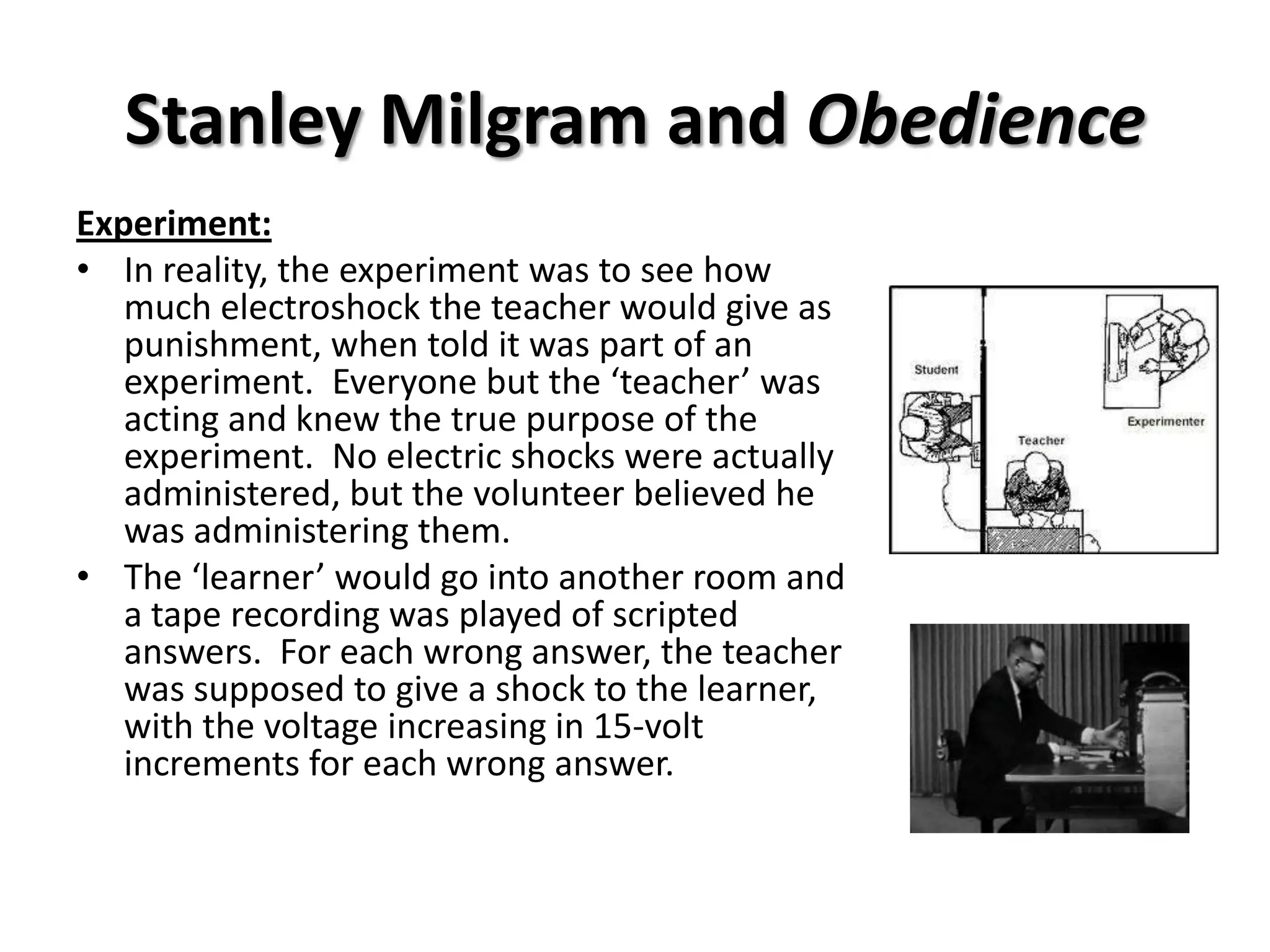 Bradford 213 lecture 3 four famous social psychology experiments | PPTX
