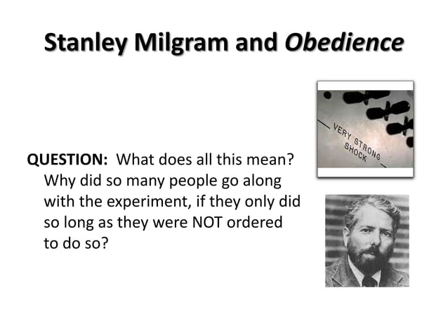 Bradford 213 lecture 3 four famous social psychology experiments | PPT