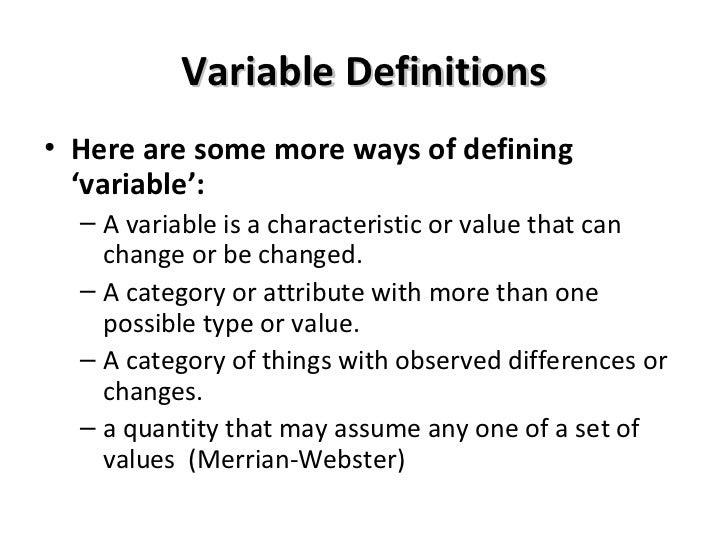 Variable Meaning
