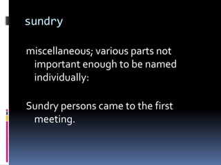 Bradford words to own vocabulary | PPTX