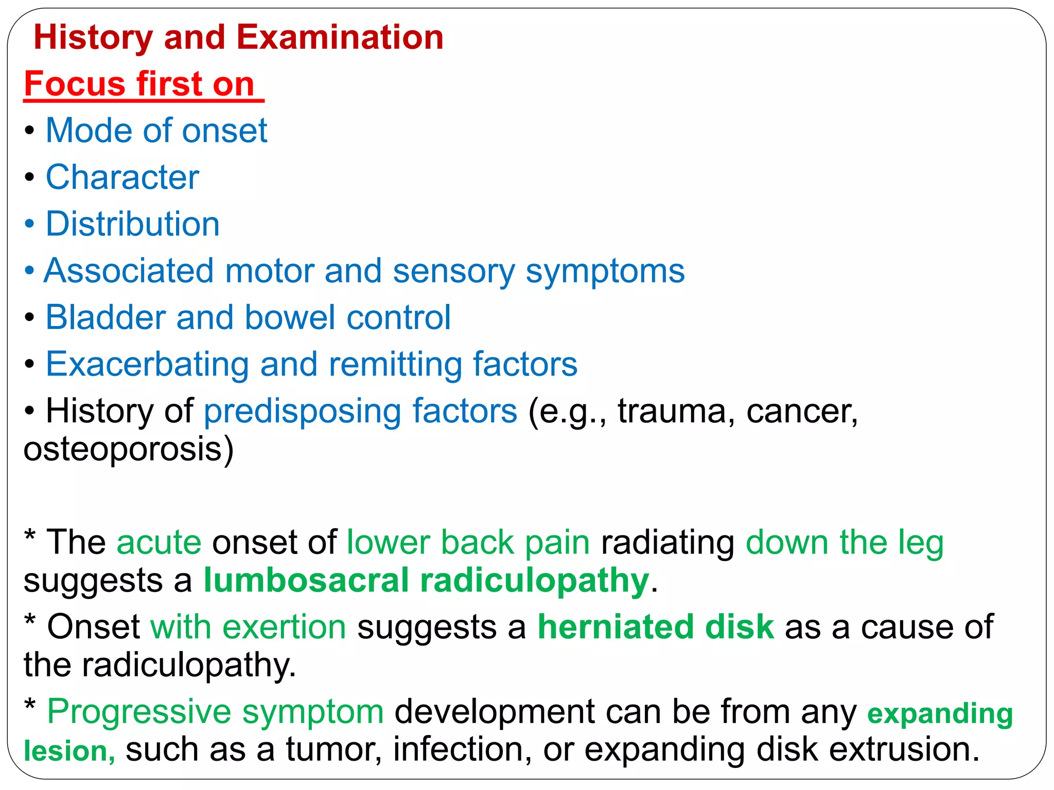 lower back and leg pain approaches | PPTX