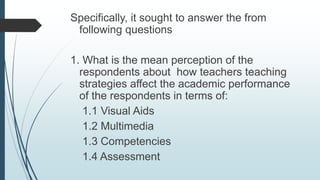 Effects of Teachers Teaching Strategies and the Academic Performance at ...
