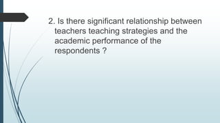 Effects of Teachers Teaching Strategies and the Academic Performance at ...