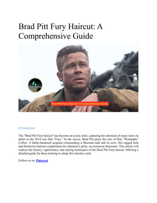 Brad Pitt Fury Haircut: A Comprehensive Guide | DOCX