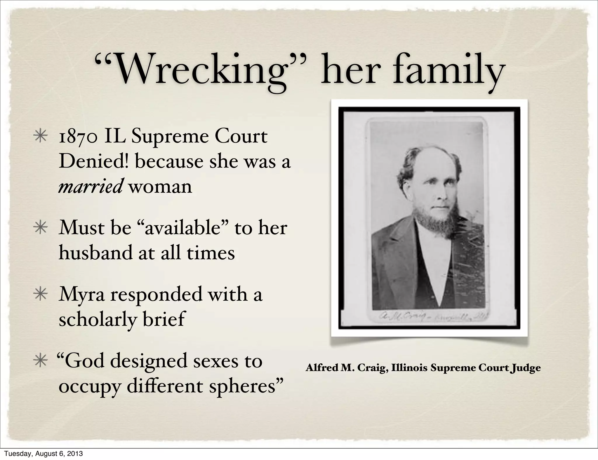 Myra Bradwell, America's "First" Female Lawyer | PDF