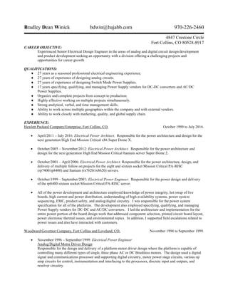 Brad Winick resume 8 2-16 | PDF
