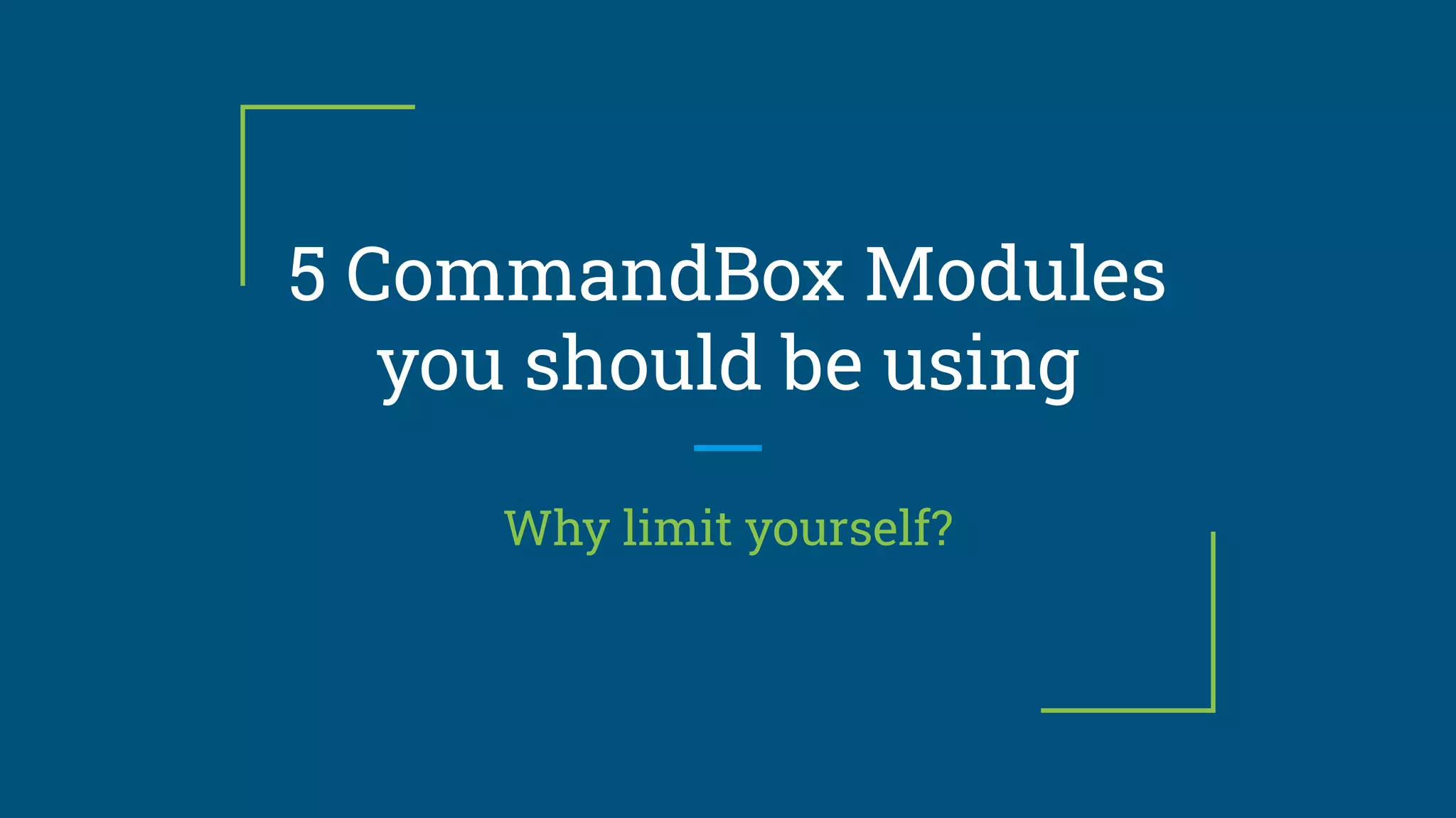 Brad Wood 5 command box modules you should be using | PDF
