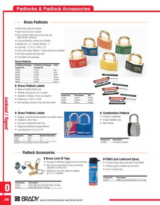 Brady Safety Padlocks from Project Sales Corp | PDF