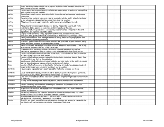 Brady visual checklist june 28 | PDF