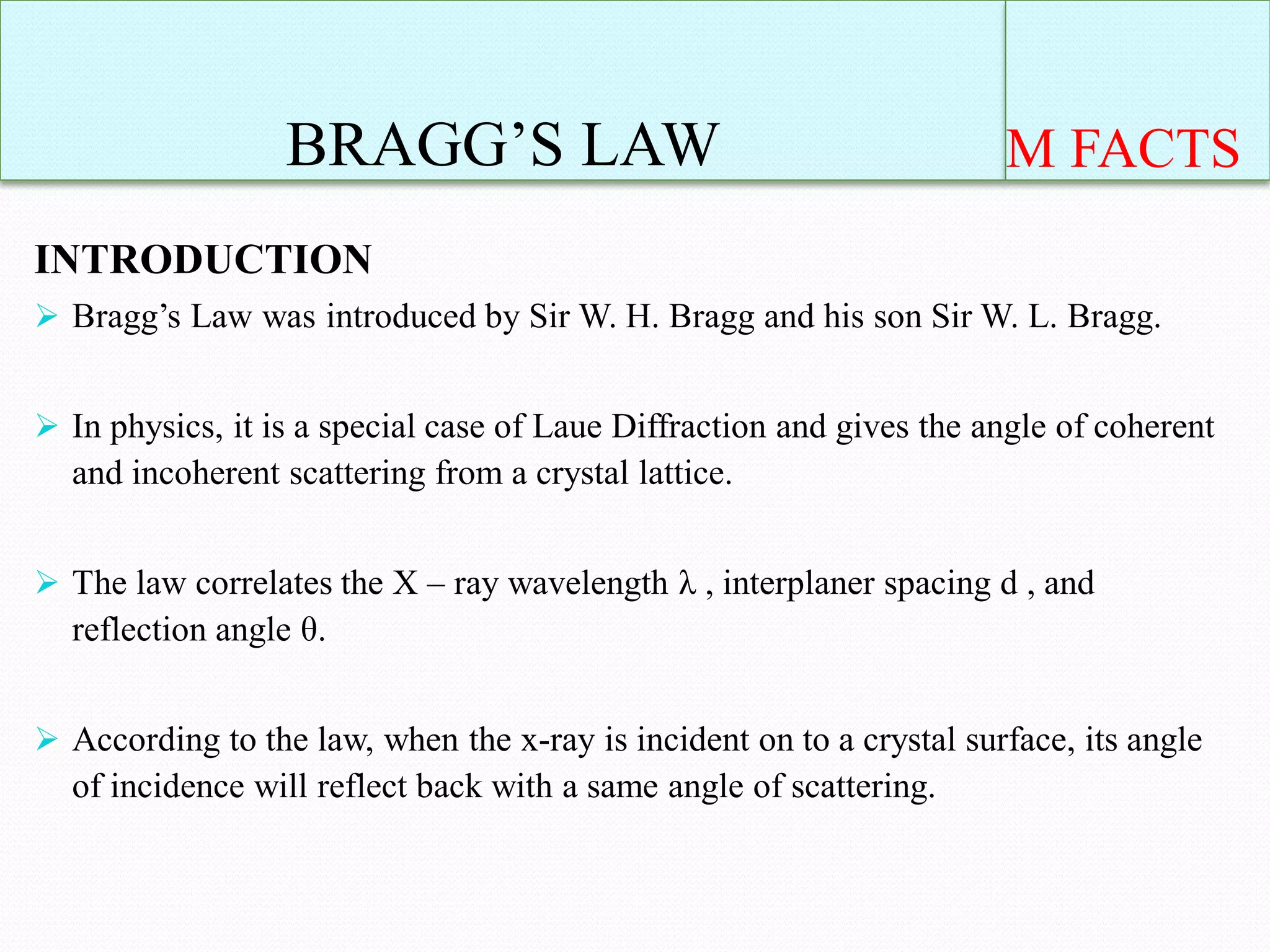 Bragg's law | PDF
