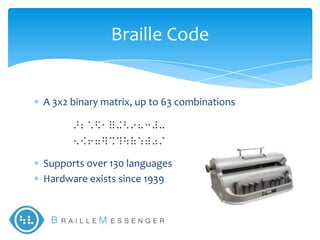 Braille Messenger - InfocomCY presentation | PPT