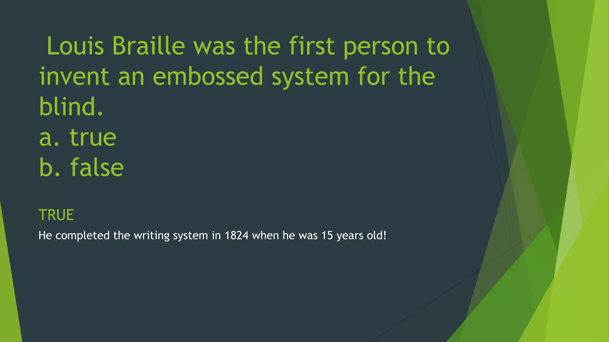 Braille reading comprehension questions | PPTX