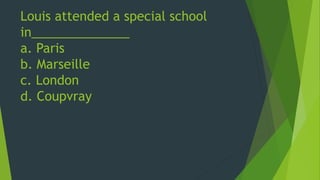 Braille reading comprehension questions | PPTX