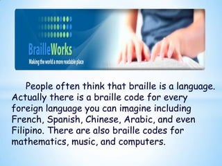 Braille reading slide | PPTX