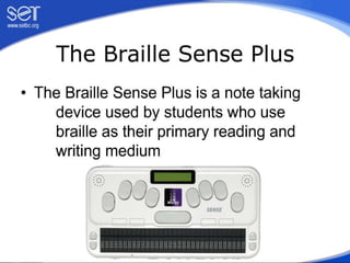 Braille sense module 3 sample text set bc | PPTX