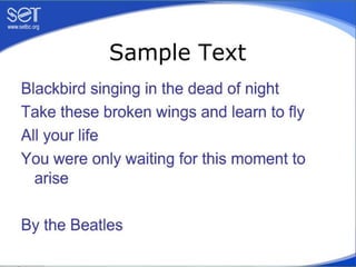 Braille sense module 3 sample text set bc | PPTX