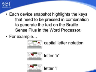 Braille sense module 3 sample text set bc | PPTX