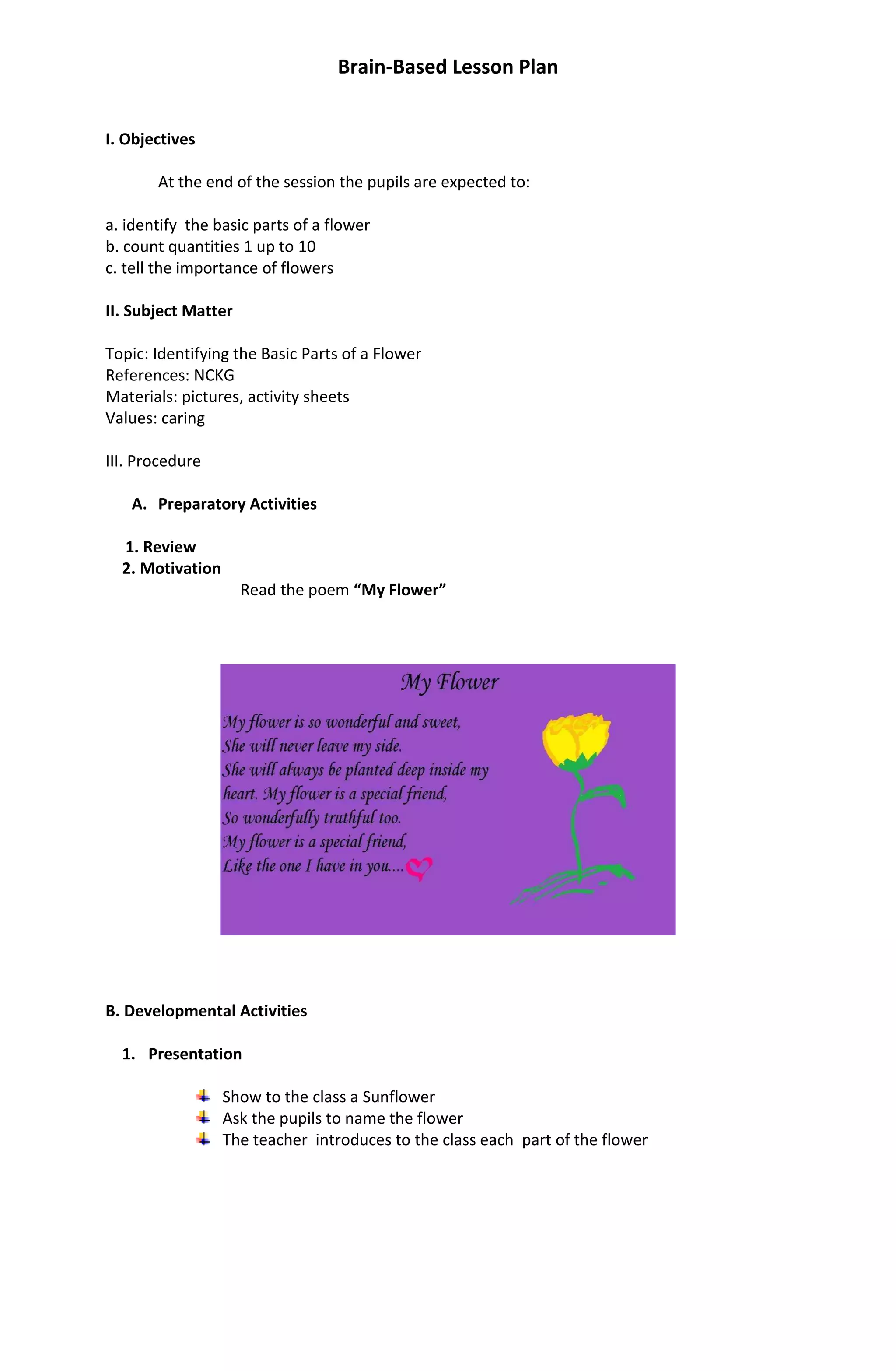 Brain based lesson plan | PDF