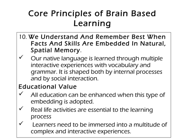 Brain based teaching & Learning | PPT