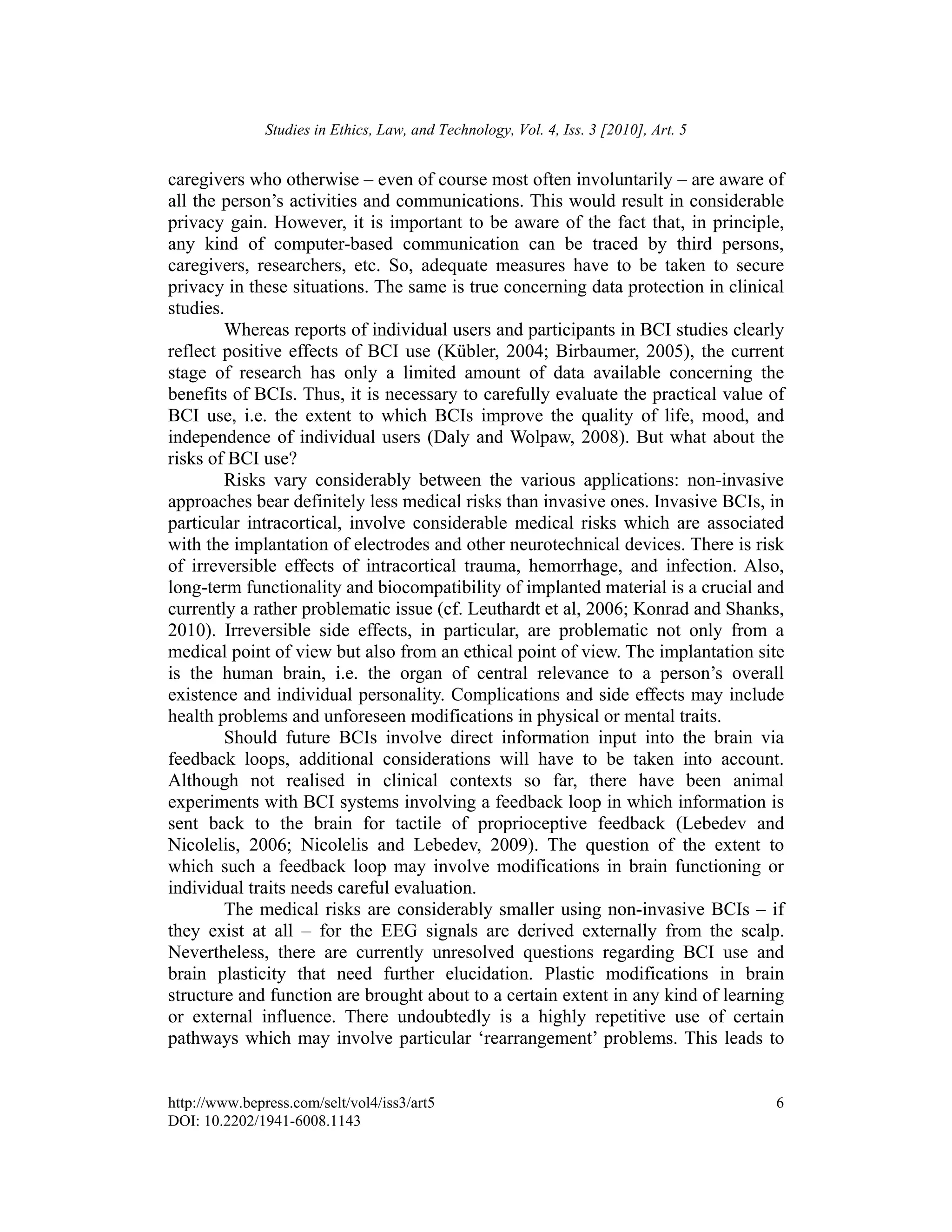 Brain computer interaction and medical access to the brain | PDF