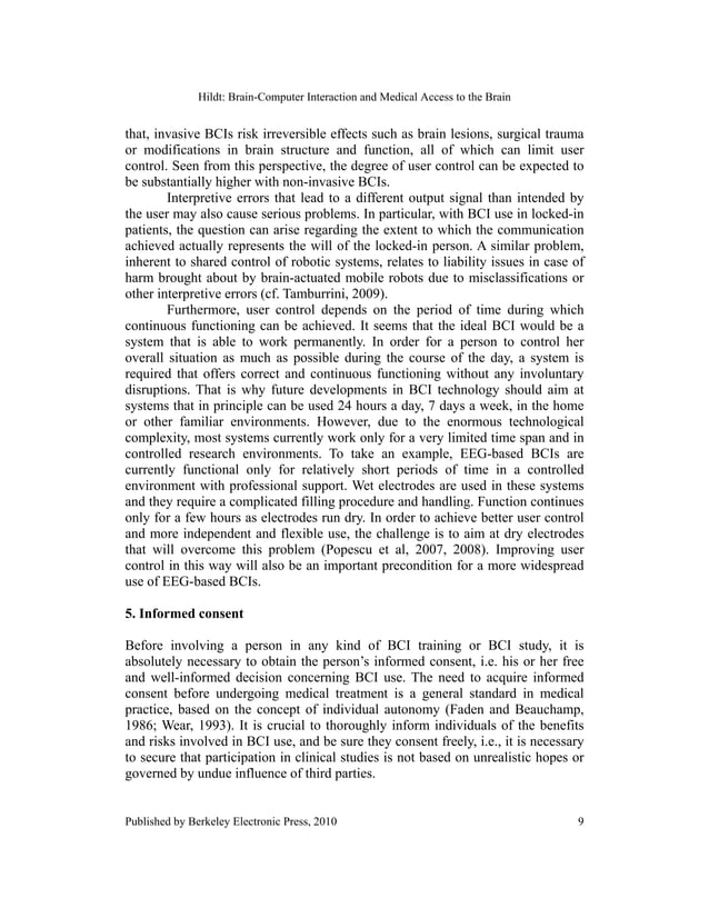 Brain computer interaction and medical access to the brain | PDF ...