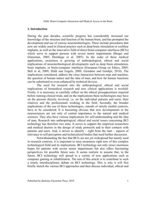 Brain computer interaction and medical access to the brain | PDF