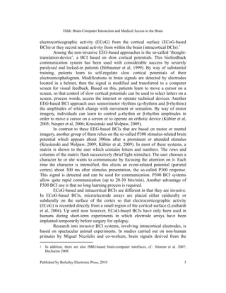 Brain computer interaction and medical access to the brain | PDF