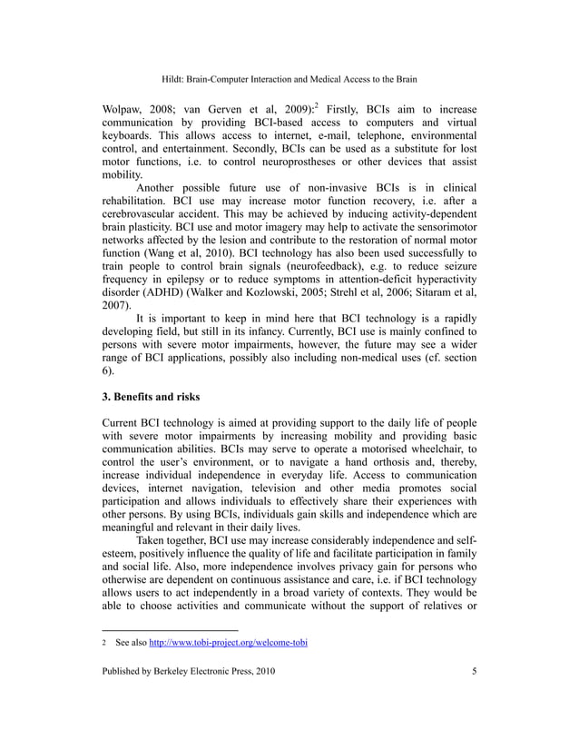 Brain computer interaction and medical access to the brain | PDF | Brain and Nervous System ...