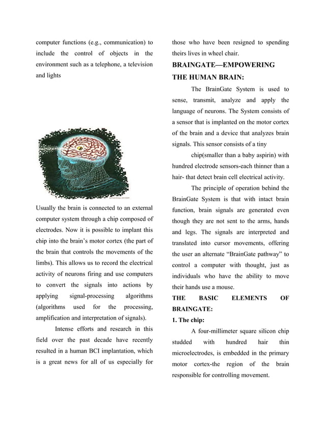 Brain computer interface | PDF