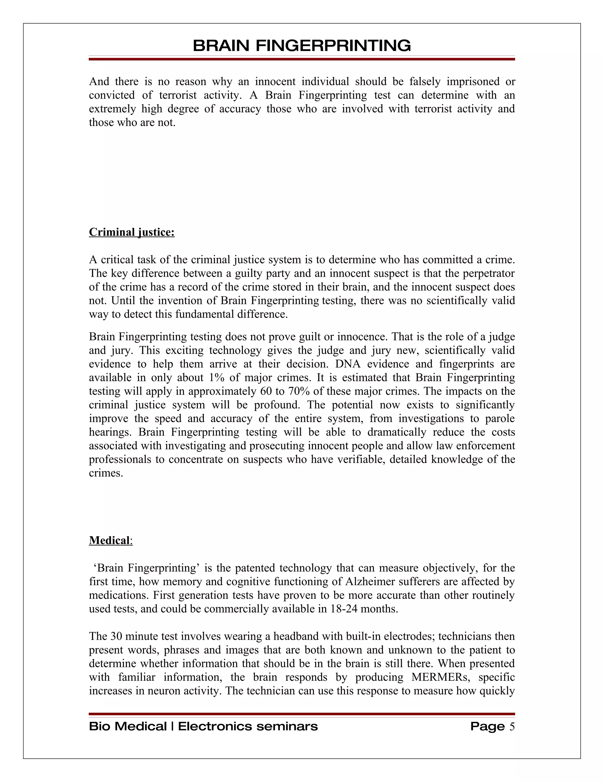 Brain fingerprinting | DOC