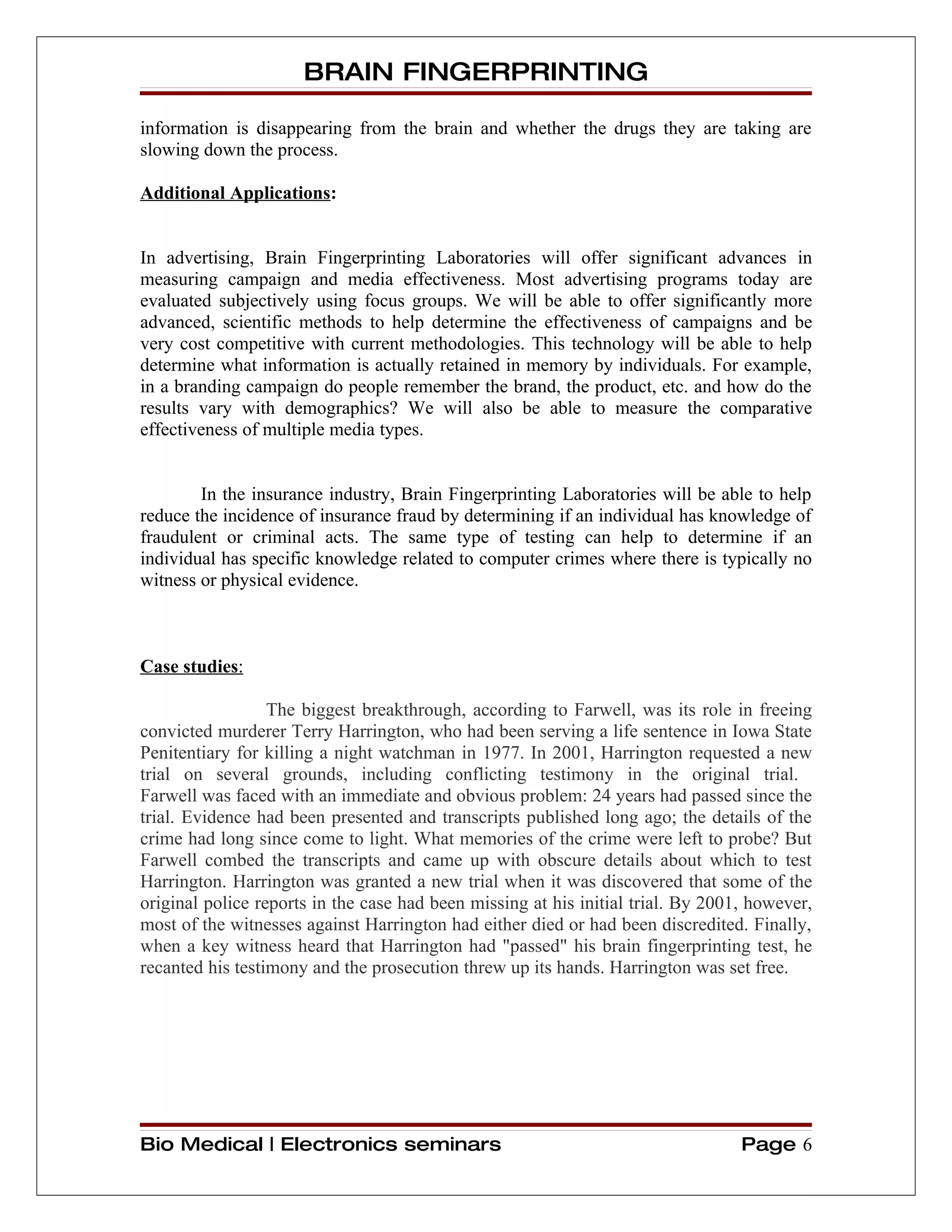 Brain fingerprinting | DOC